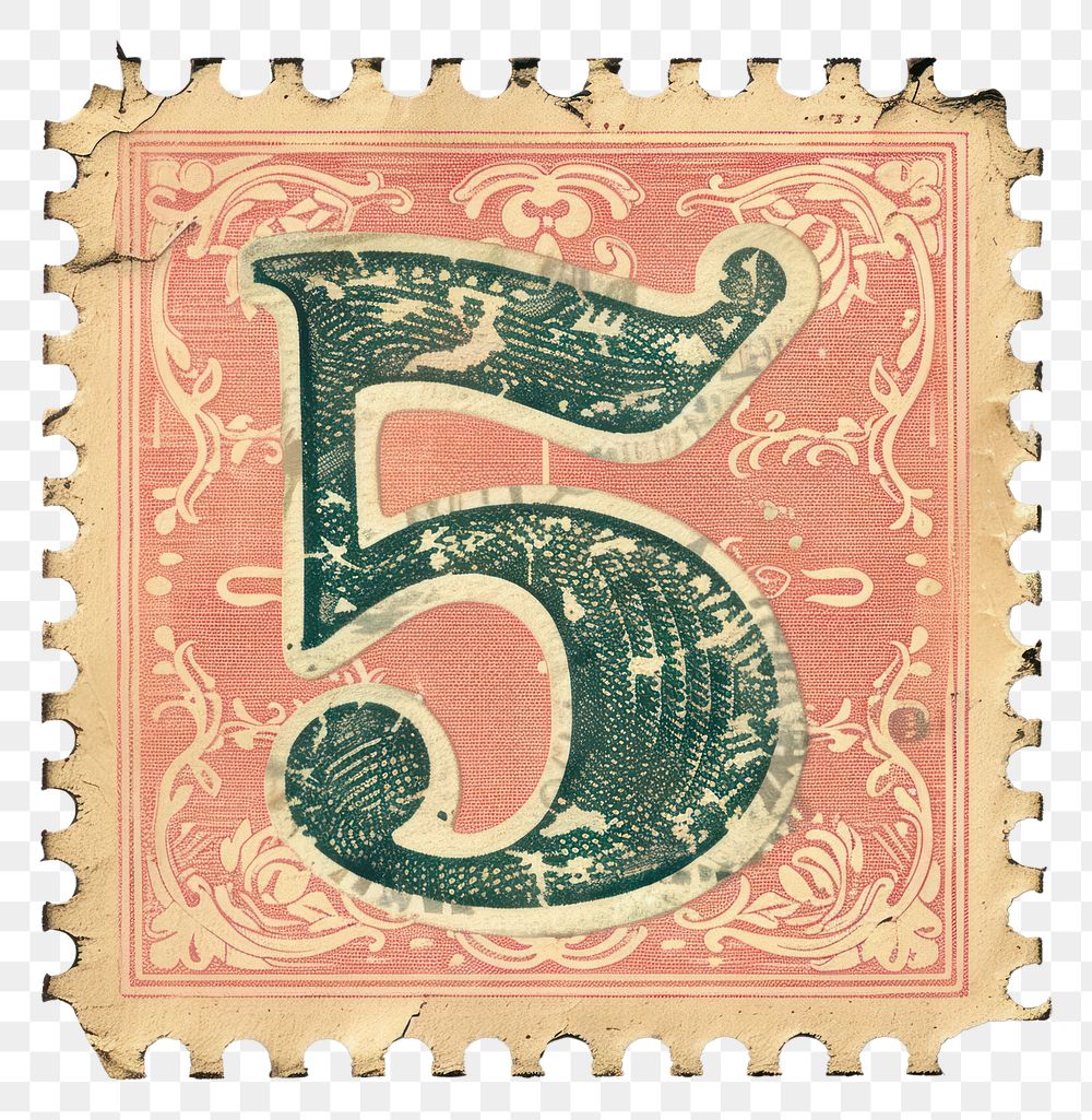 PNG Stamp alphabet number 5 | Free PNG - rawpixel