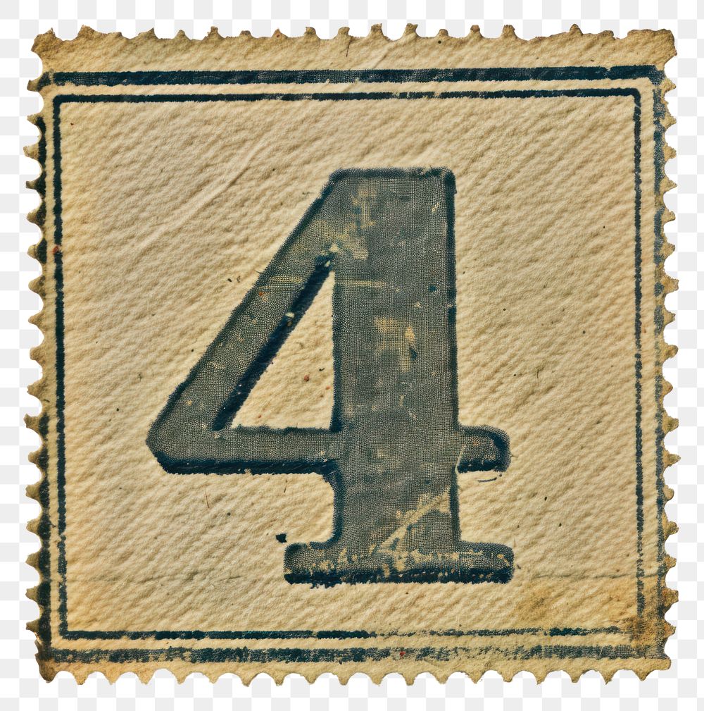 PNG Stamp alphabet number 4 | Free PNG - rawpixel