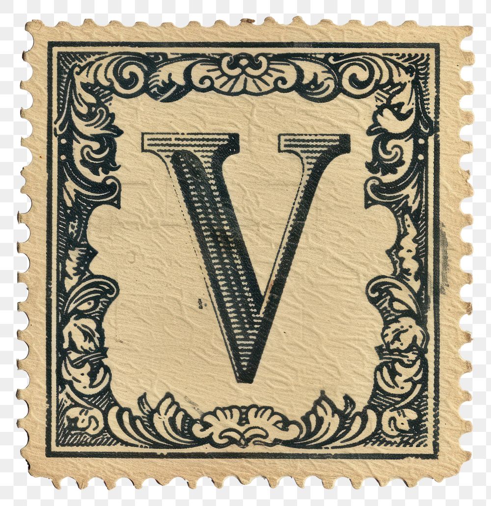 PNG Stamp alphabet V paper | Free PNG - rawpixel
