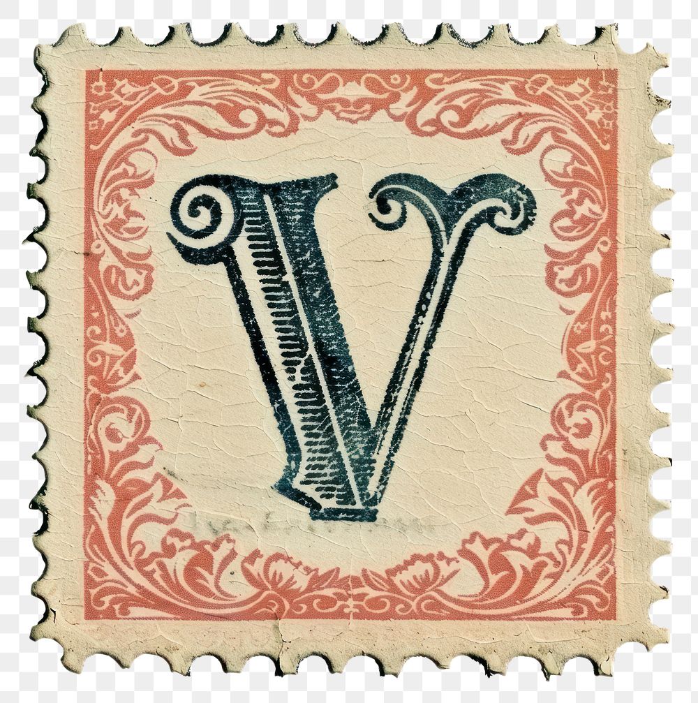 PNG Stamp alphabet V paper | Free PNG - rawpixel