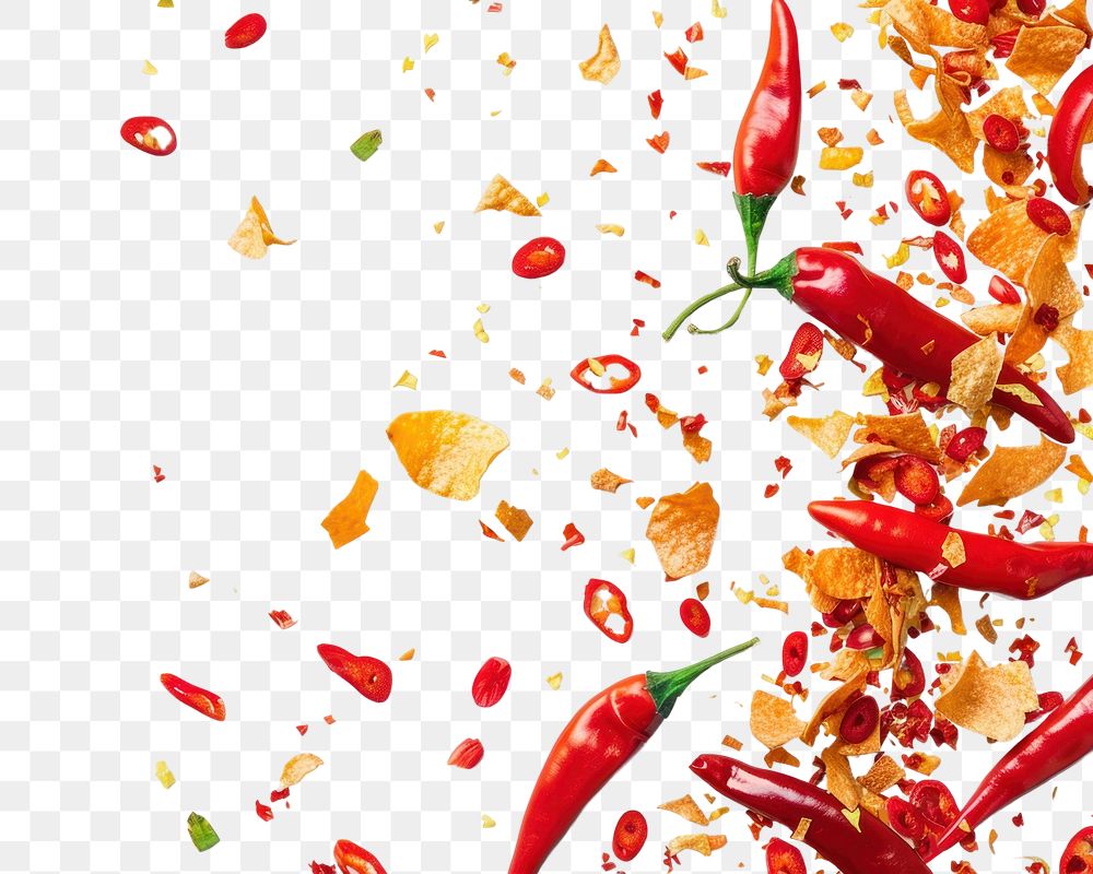 PNG Chili flakes bursting pepper | Free PNG - rawpixel