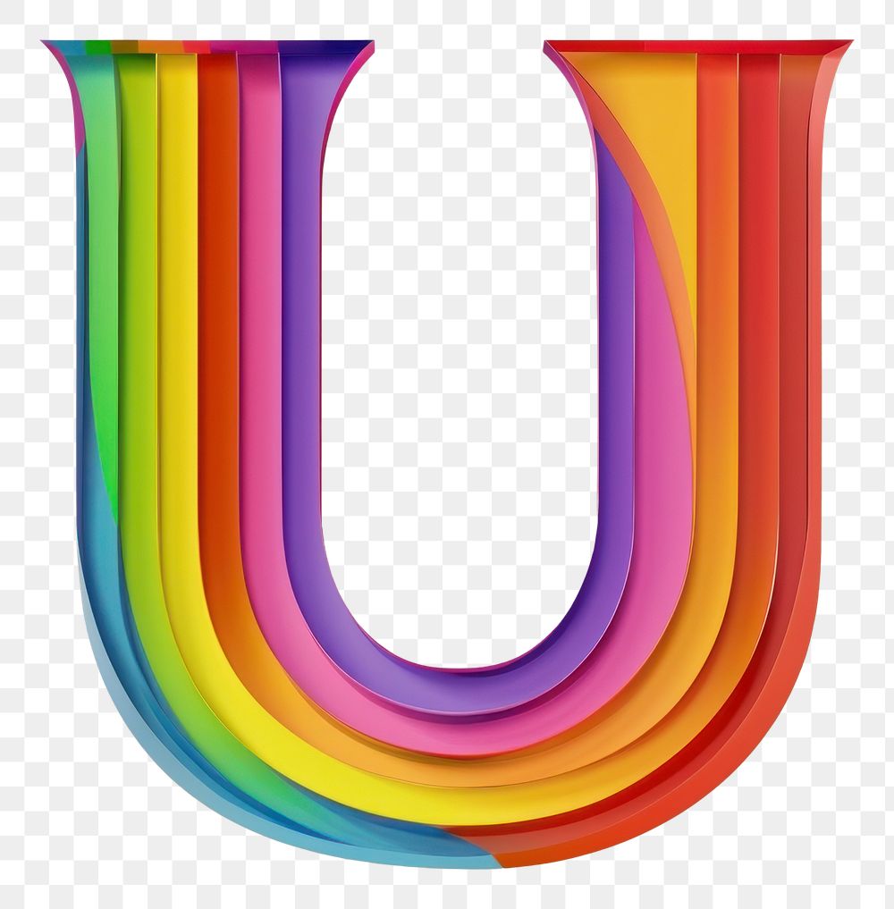 PNG Rainbow alphabet U pattern | Free PNG - rawpixel