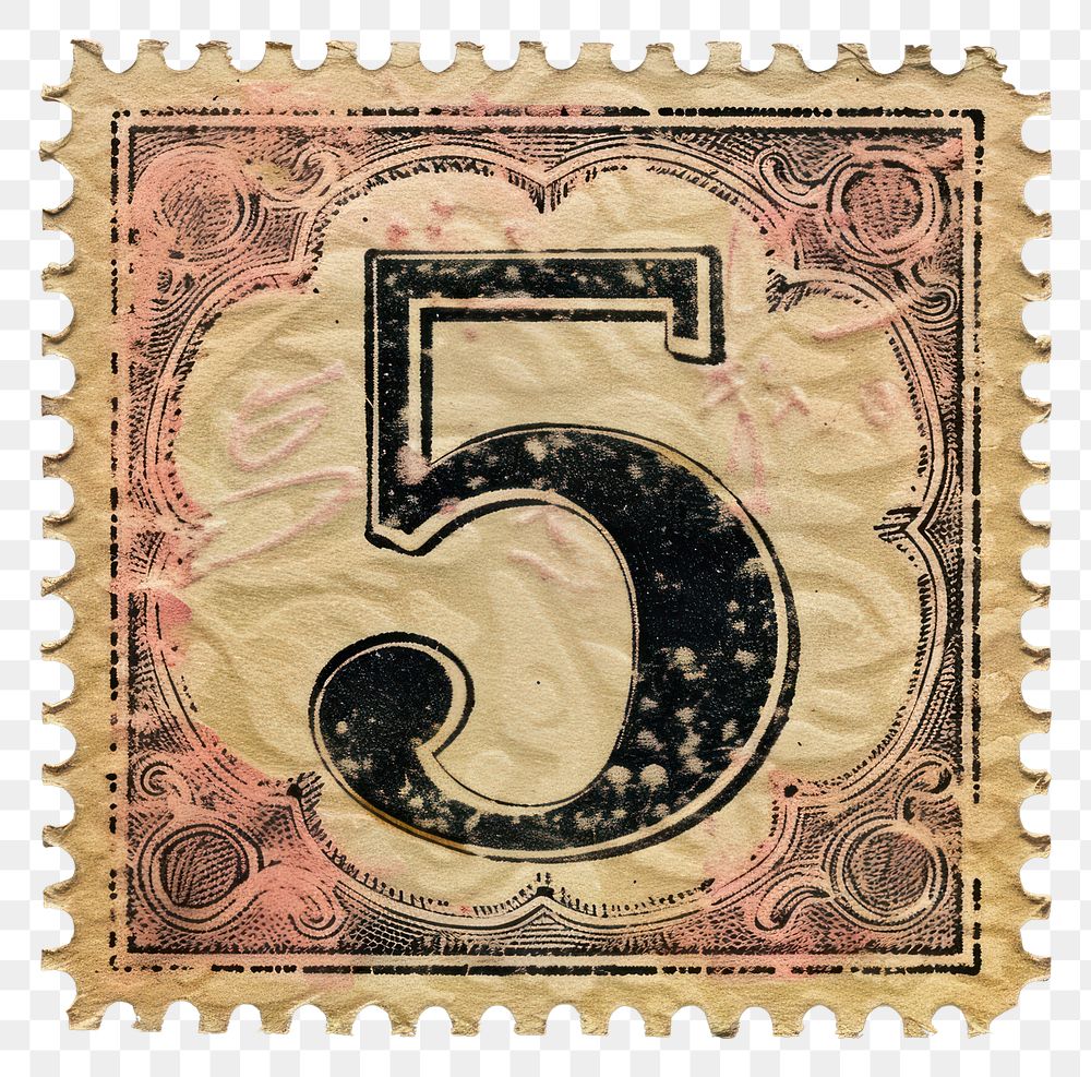 PNG Stamp alphabet number 5 | Free PNG - rawpixel