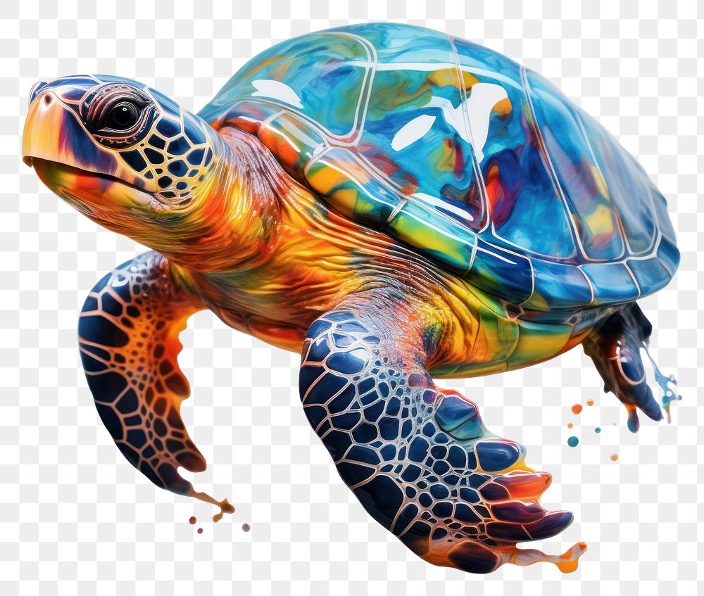 Acrylic Pour Turtle shape reptile | Premium PNG - rawpixel