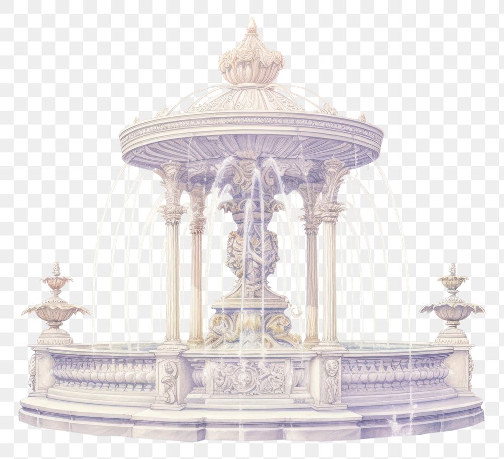 PNG Fountain fountain architecture outdoors. | Free PNG - rawpixel