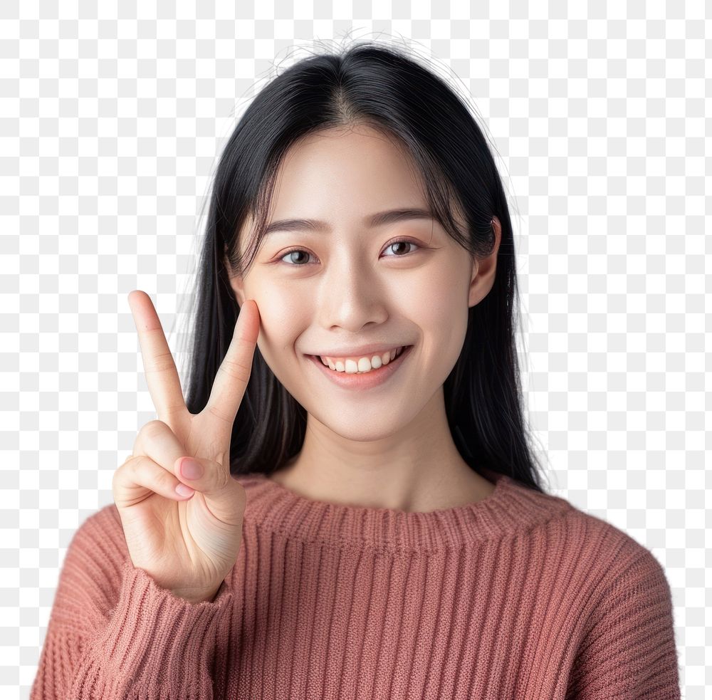 PNG Person making peace sign | Free PNG - rawpixel