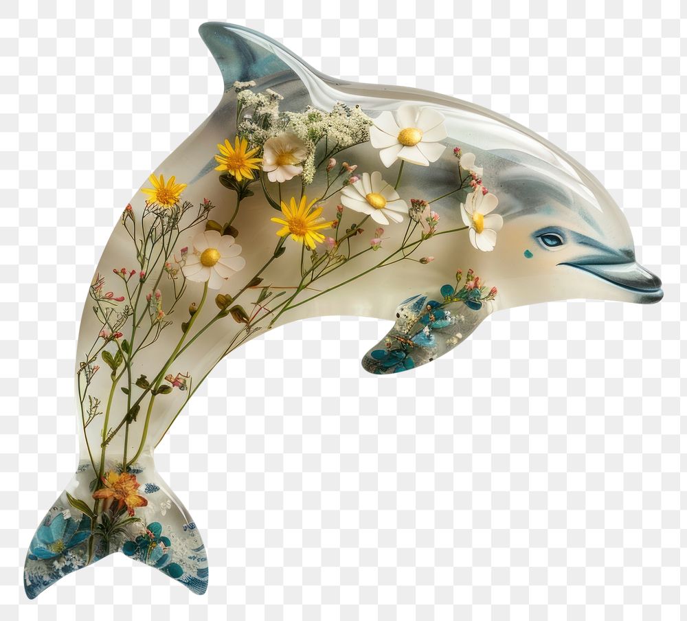 PNG Flowers dolphin resin animal | Premium PNG - rawpixel