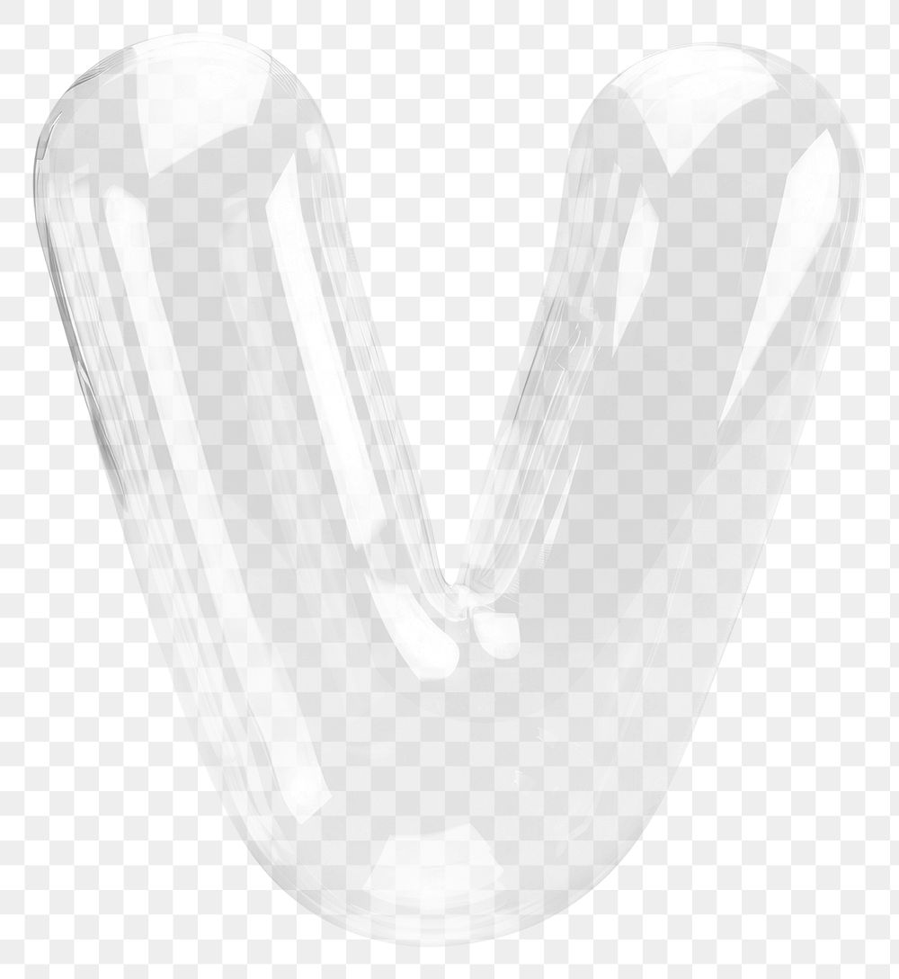 Letter V white glass white | Premium PNG - rawpixel