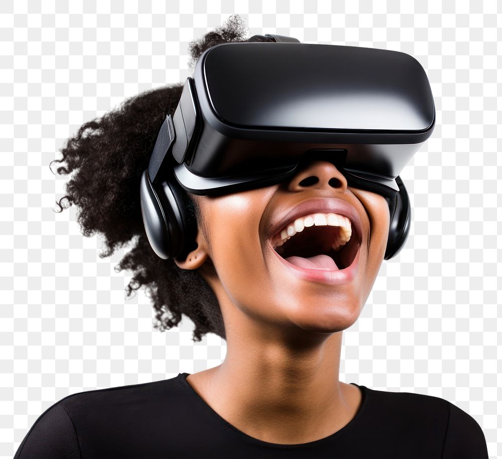 PNG Black girl using vr | Free PNG - rawpixel