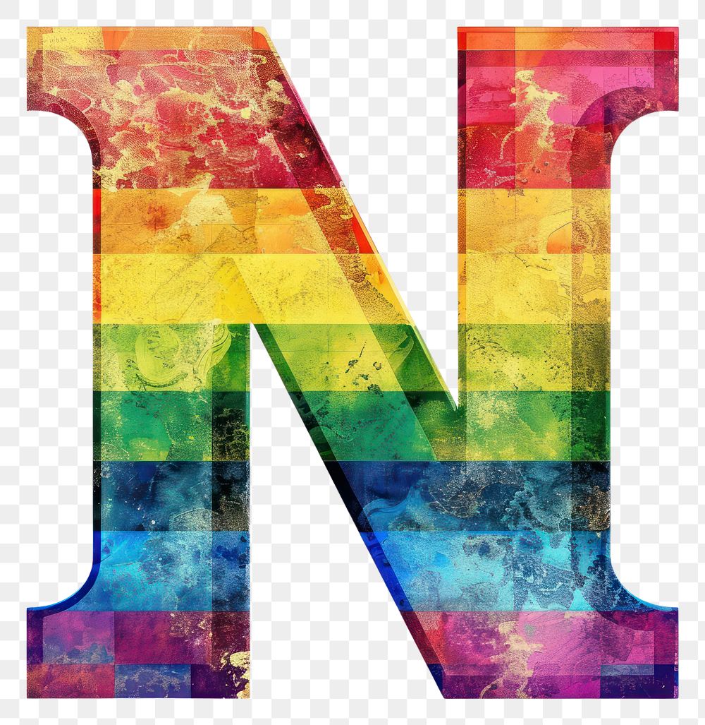 PNG Rainbow alphabet N pattern | Free PNG - rawpixel