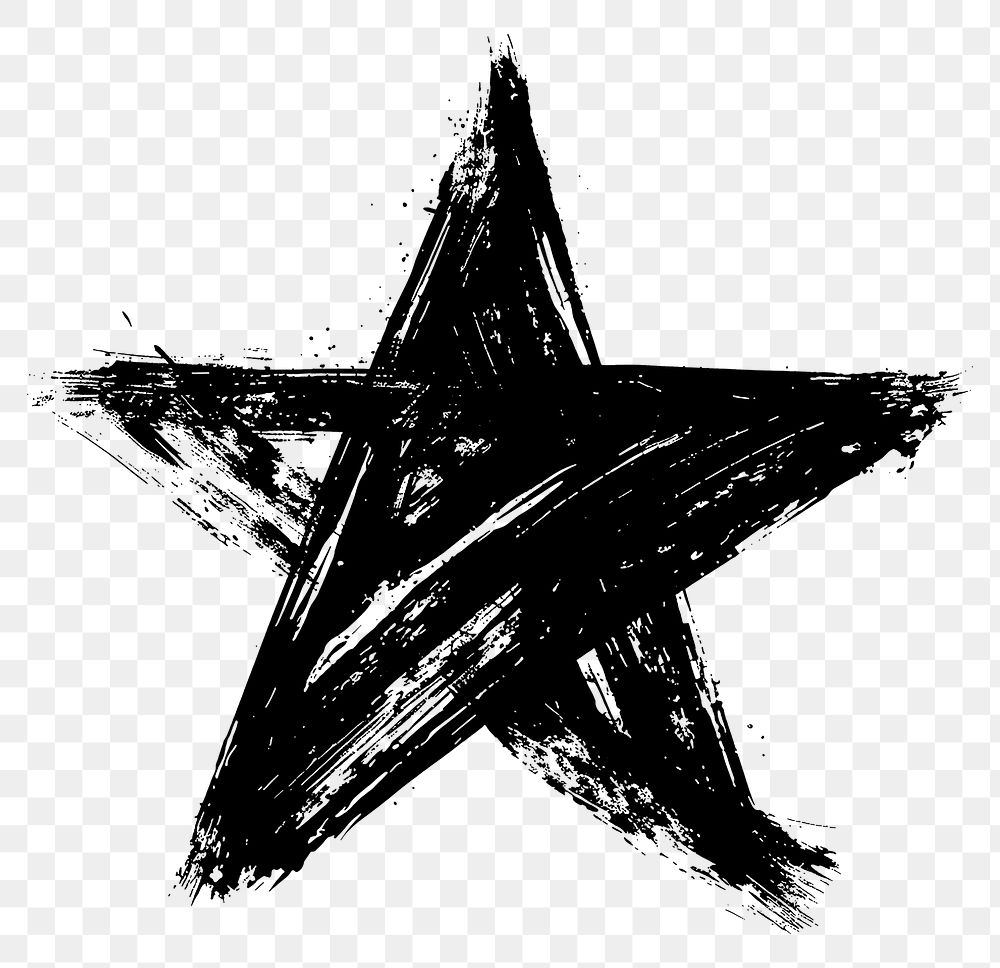 Black star png brush stroke | Premium PNG - rawpixel