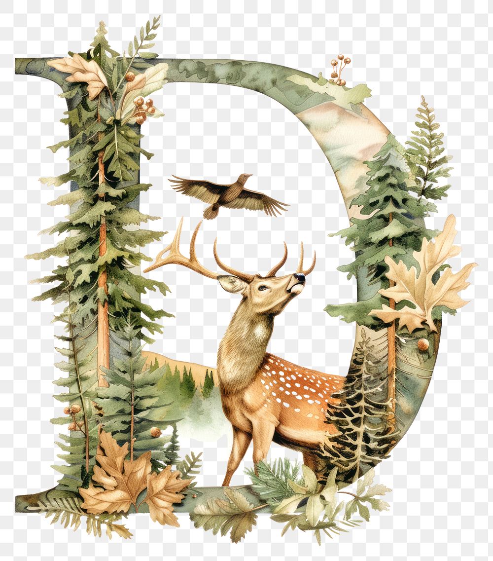 PNG letter D nature forest | Premium PNG - rawpixel