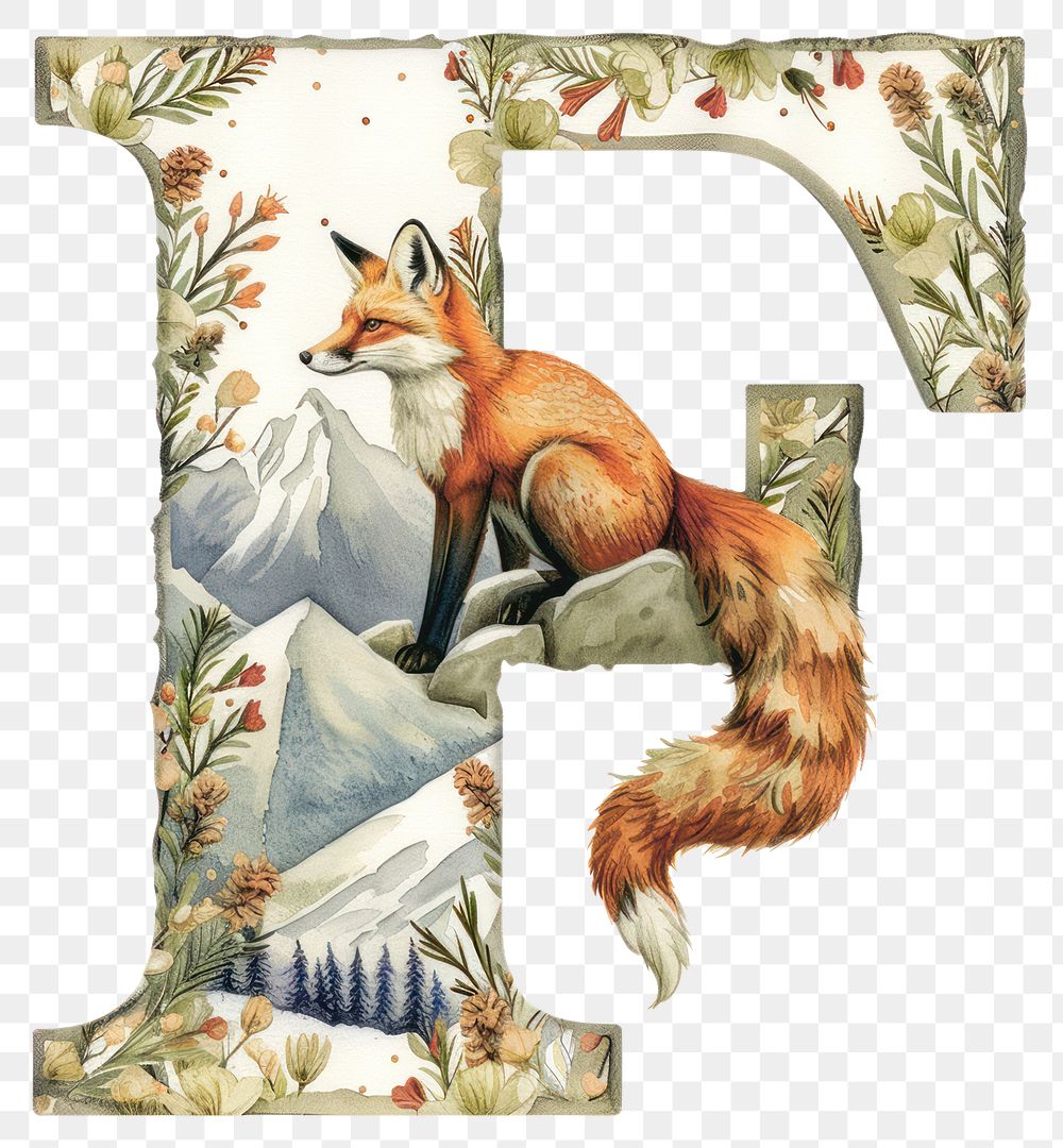 PNG letter F fox mammal | Premium PNG - rawpixel