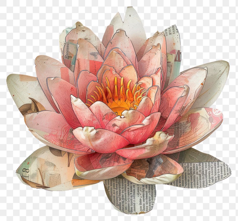 PNG Water lily shape collage | Free PNG - rawpixel