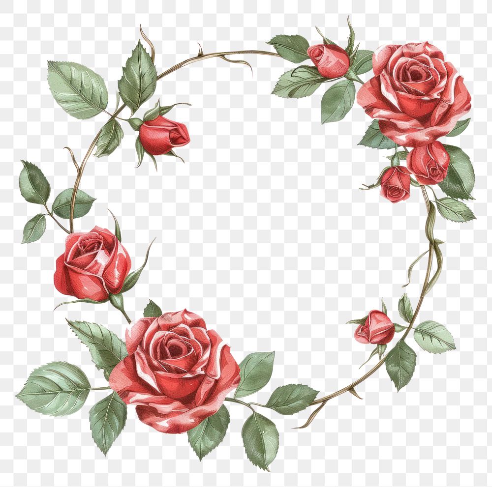 PNG Red rose frame watercolor | Free PNG - rawpixel