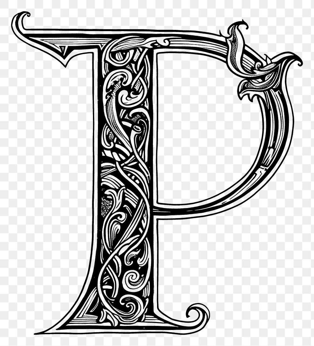 PNG P letter alphabet art | Free PNG - rawpixel