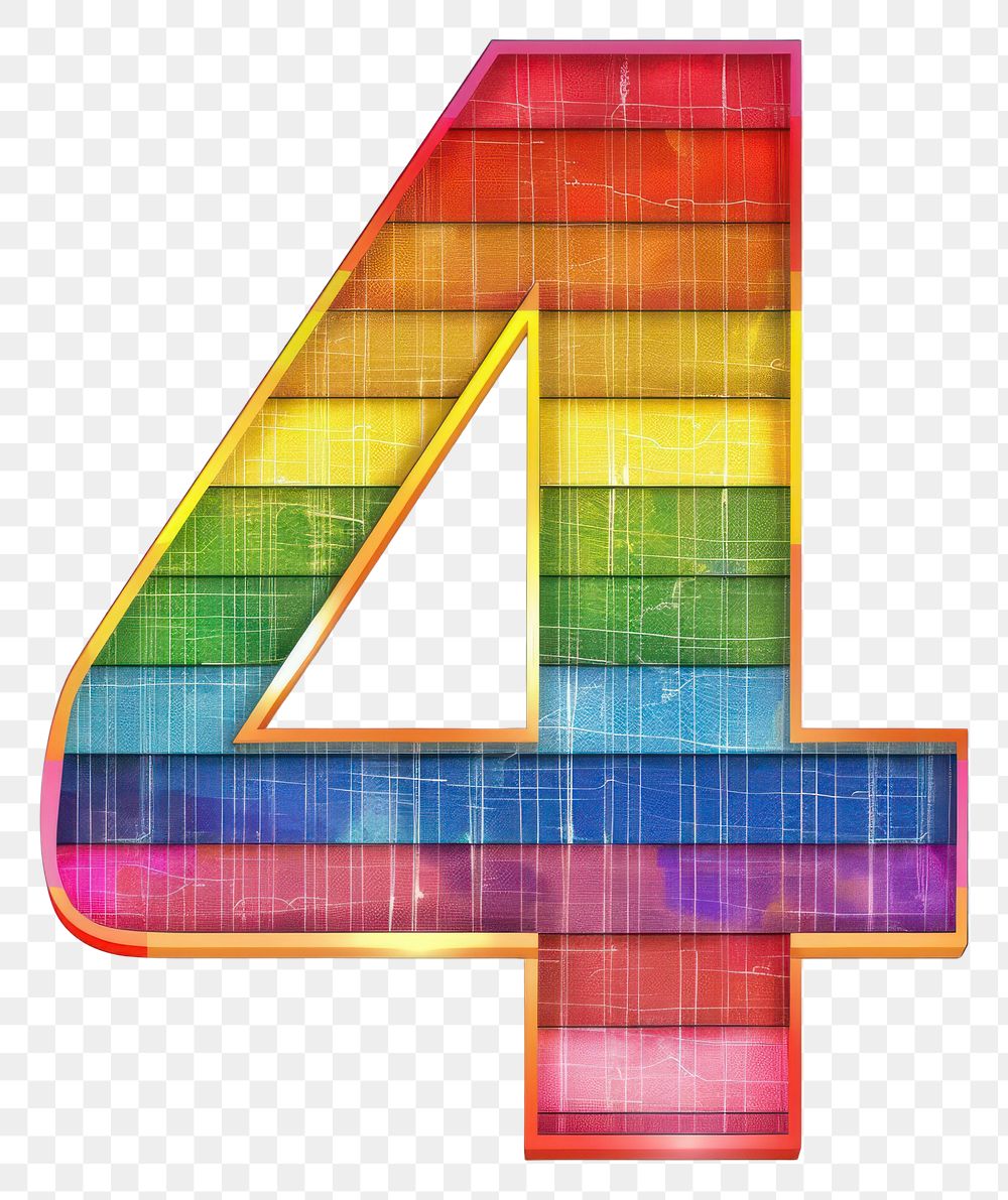 PNG Rainbow number 4 pattern | Premium PNG - rawpixel