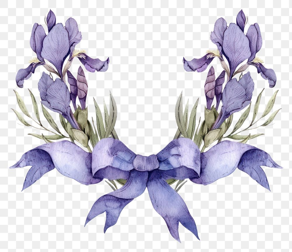 PNG Ribbon iris border flower | Free PNG - rawpixel