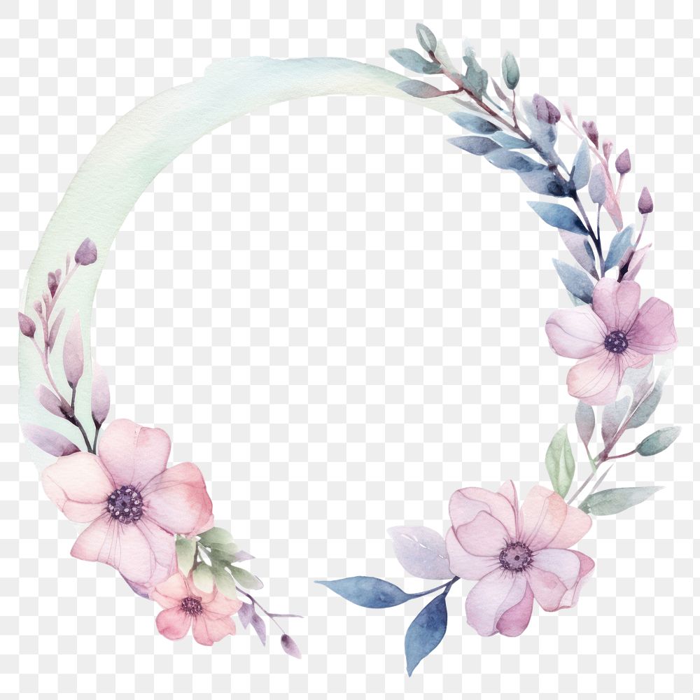 PNG Floral frame circle flower | Free PNG - rawpixel