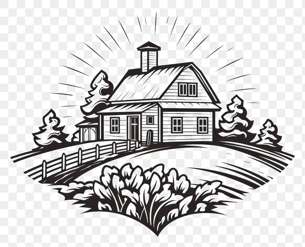 PNG Farm house architecture illustrated | Free PNG - rawpixel