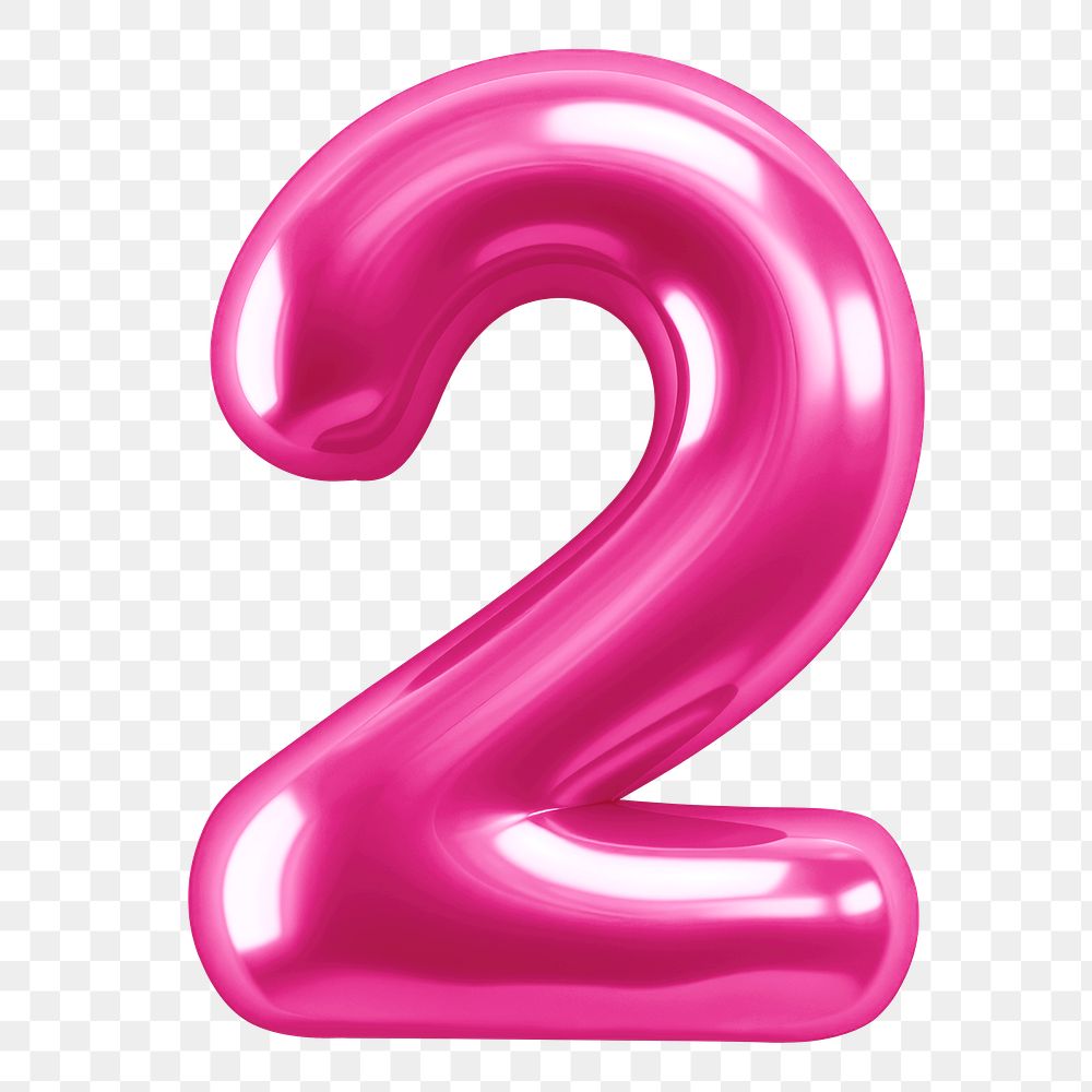 Number 2 png pink 3D | Premium PNG - rawpixel