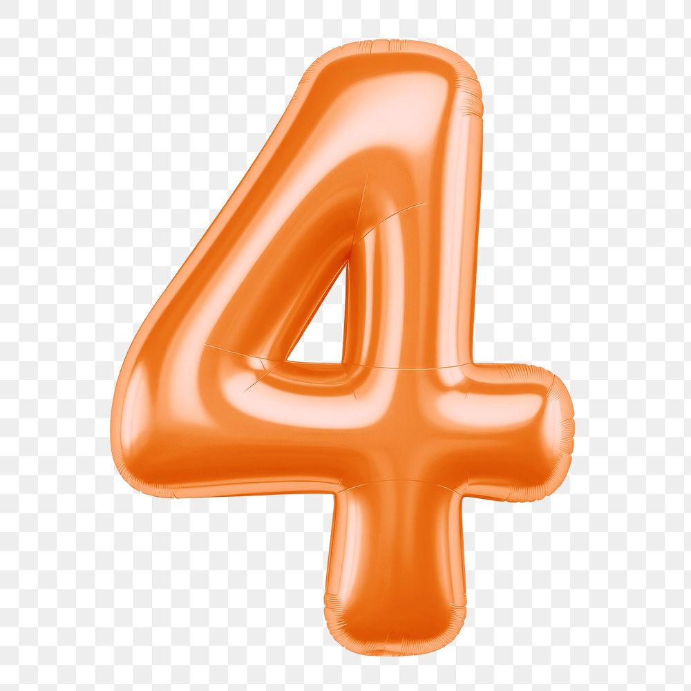 Number 4 png orange 3D | Premium PNG - rawpixel