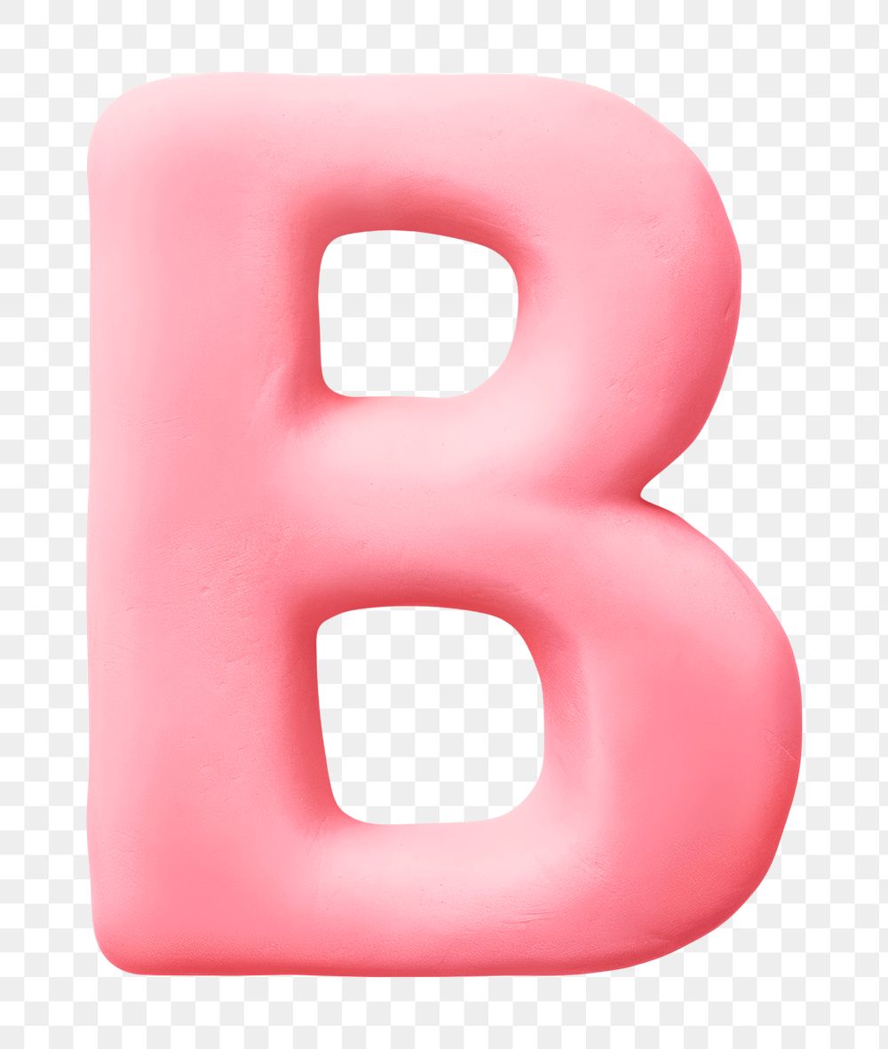 Letter B png pink clay | Free PNG - rawpixel