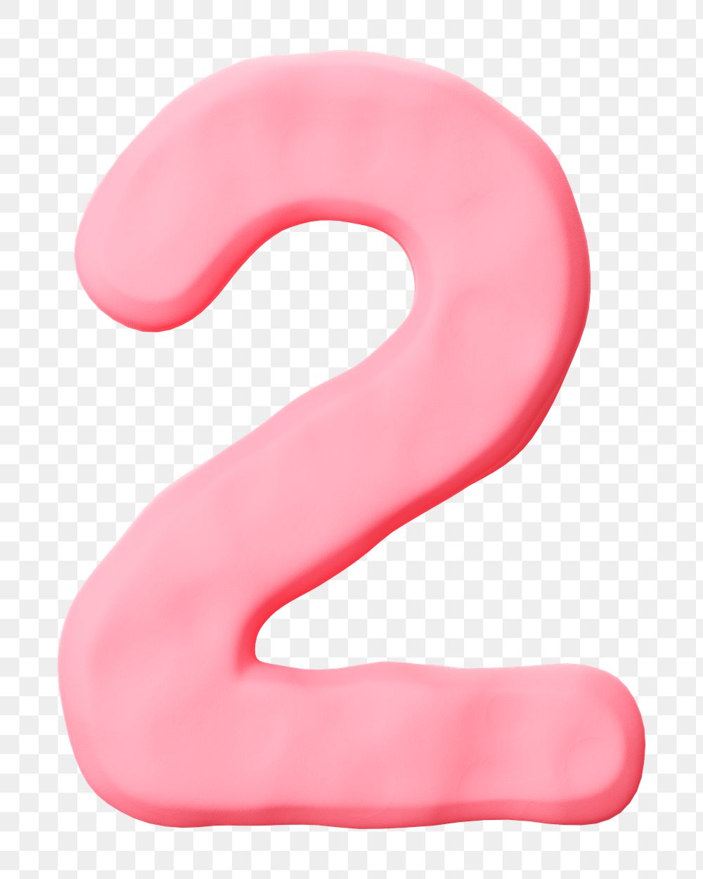 Number two png pink clay | Free PNG - rawpixel