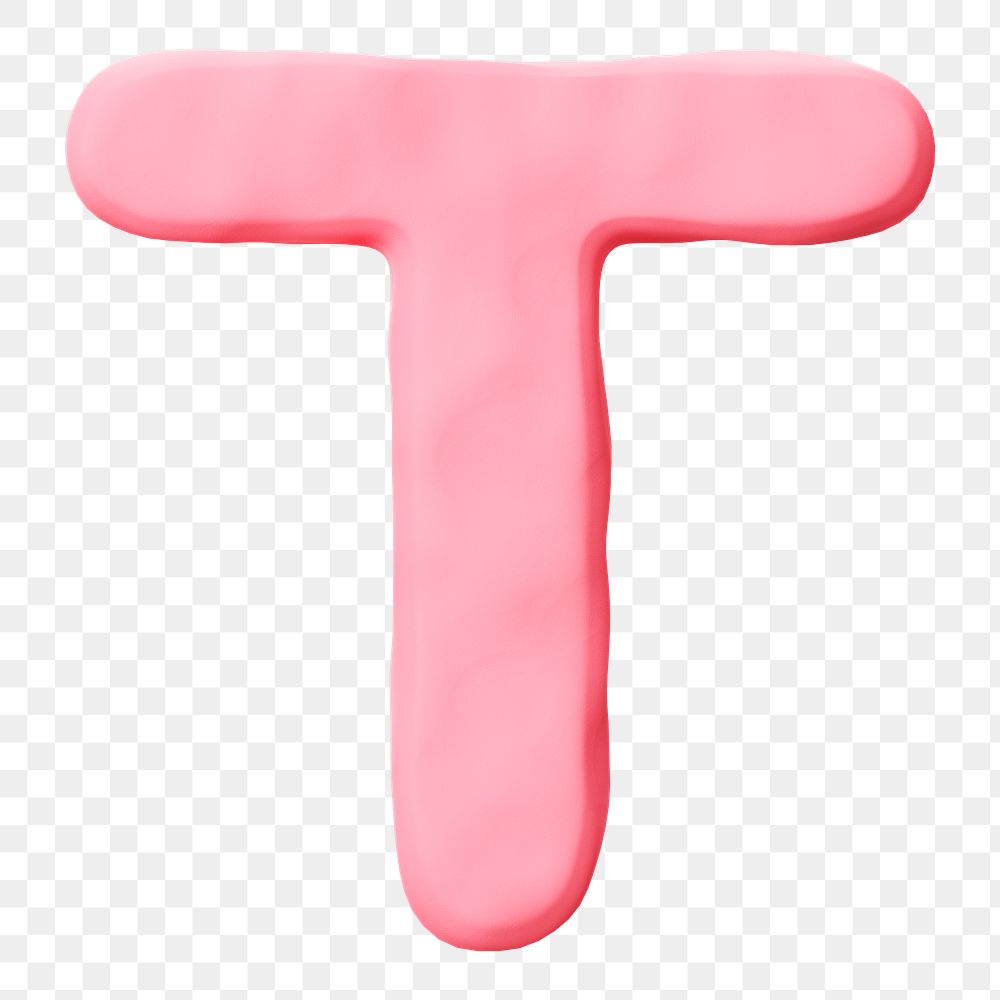 Letter T png pink clay | Free PNG - rawpixel