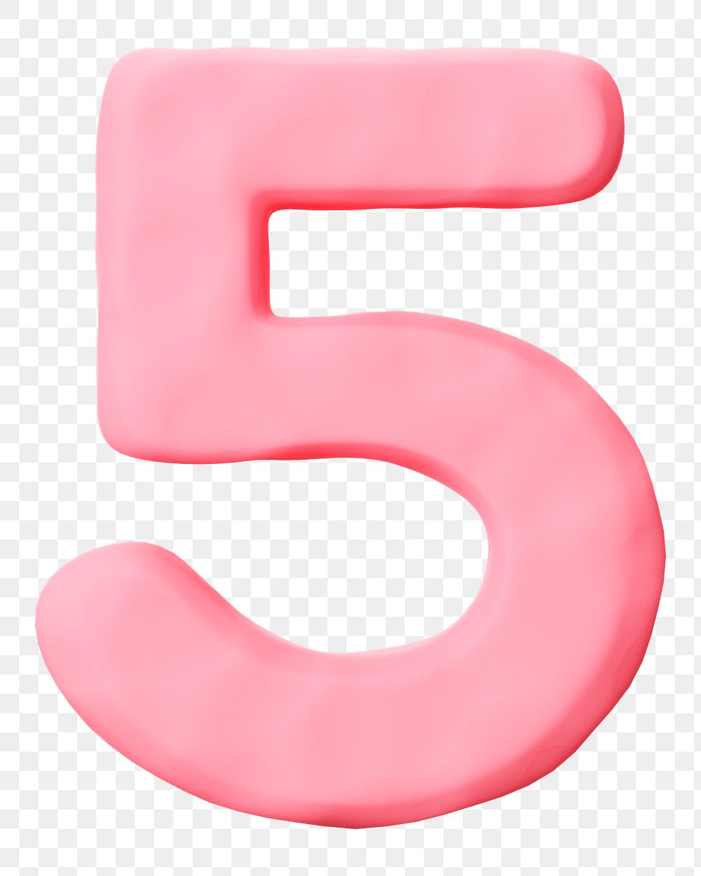 Number 5 png pink clay | Free PNG - rawpixel