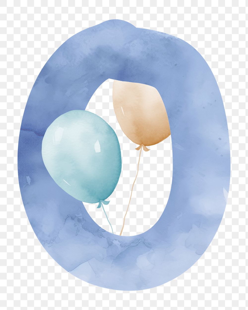 Number zero png blue watercolor | Premium PNG - rawpixel