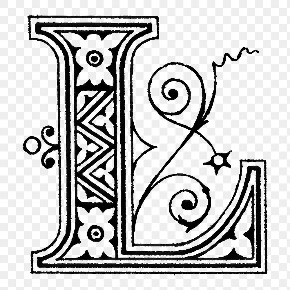Letter L PNG classic medieval | Premium PNG - rawpixel