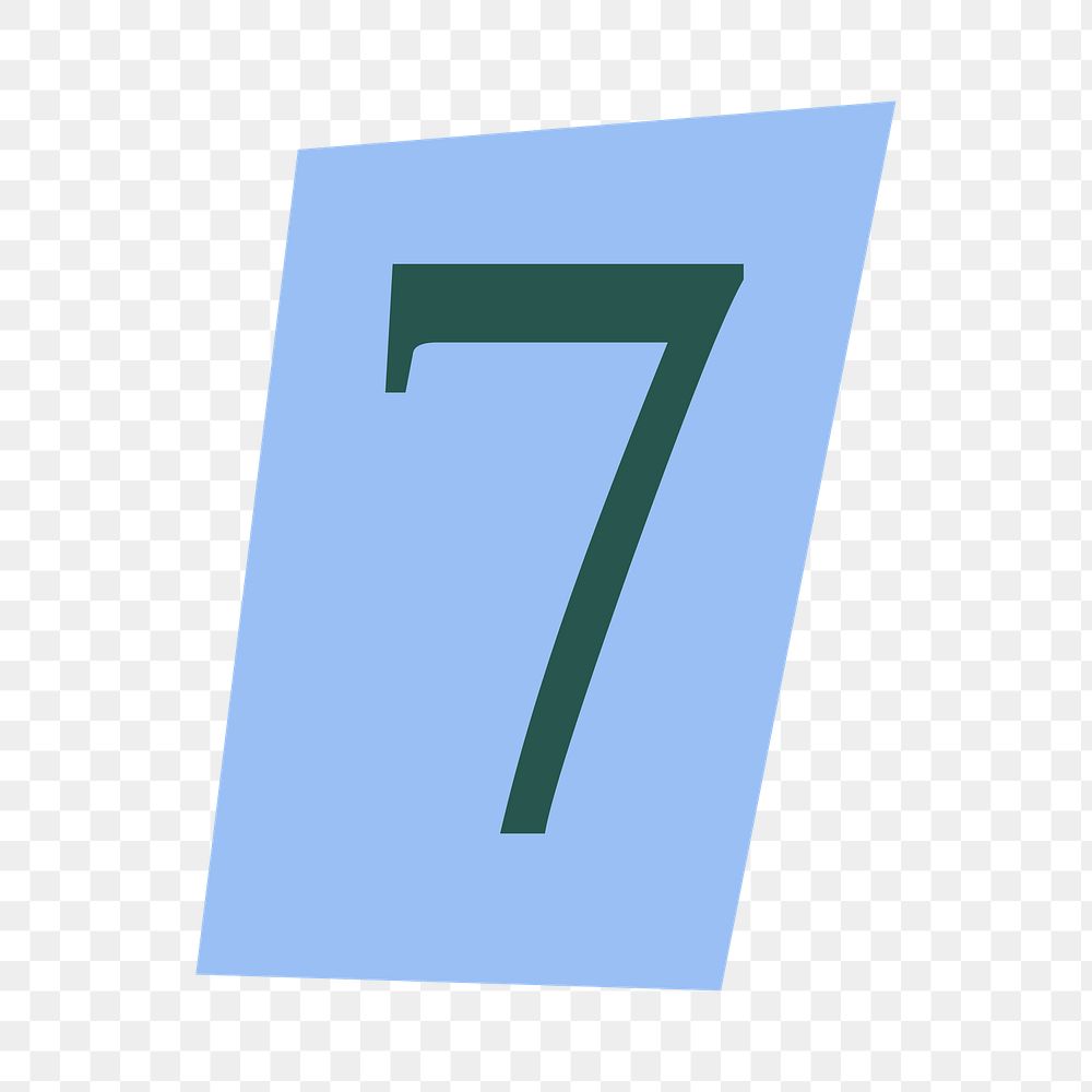 Number 7 png papercut illustration, | Free PNG - rawpixel