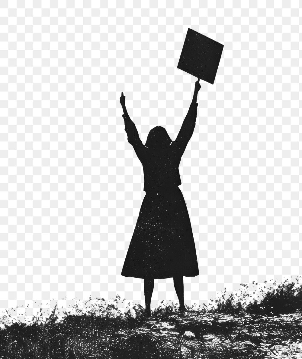 PNG woman protesting illustration background | Premium PNG - rawpixel