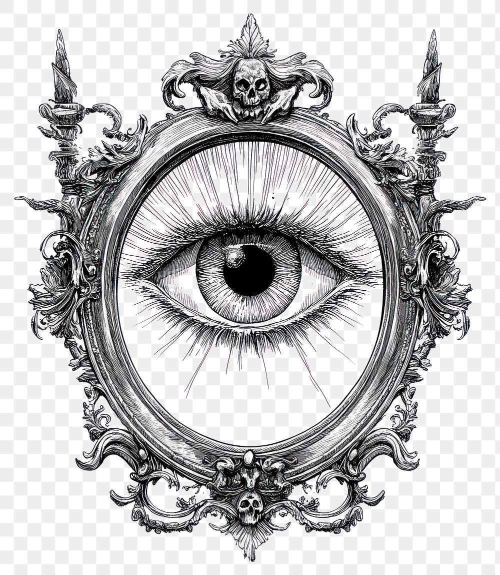 PNG Scrying mirror illustration vintage | Free PNG - rawpixel