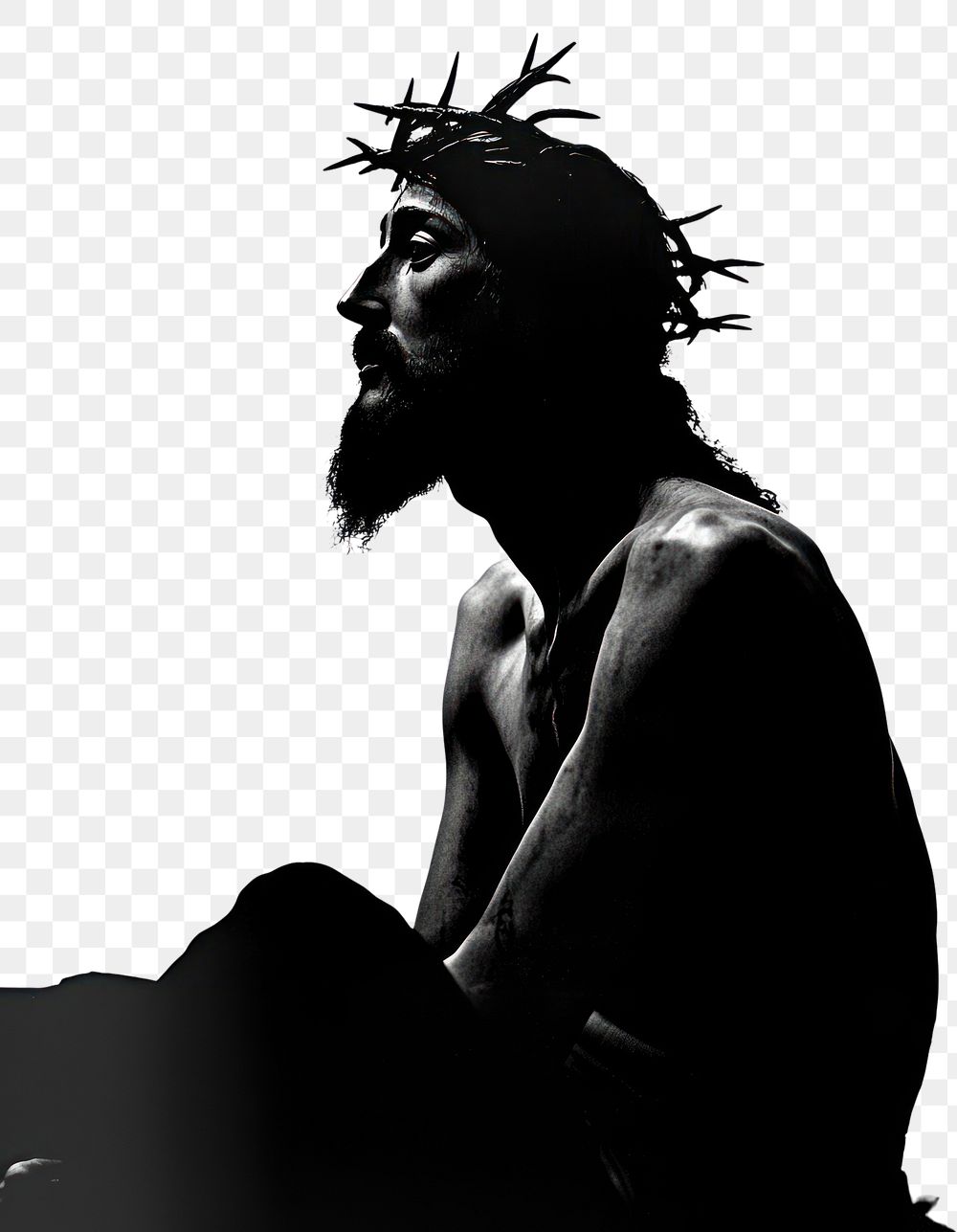 PNG Jesus silhouette contemplation contemplative. | Free PNG - rawpixel