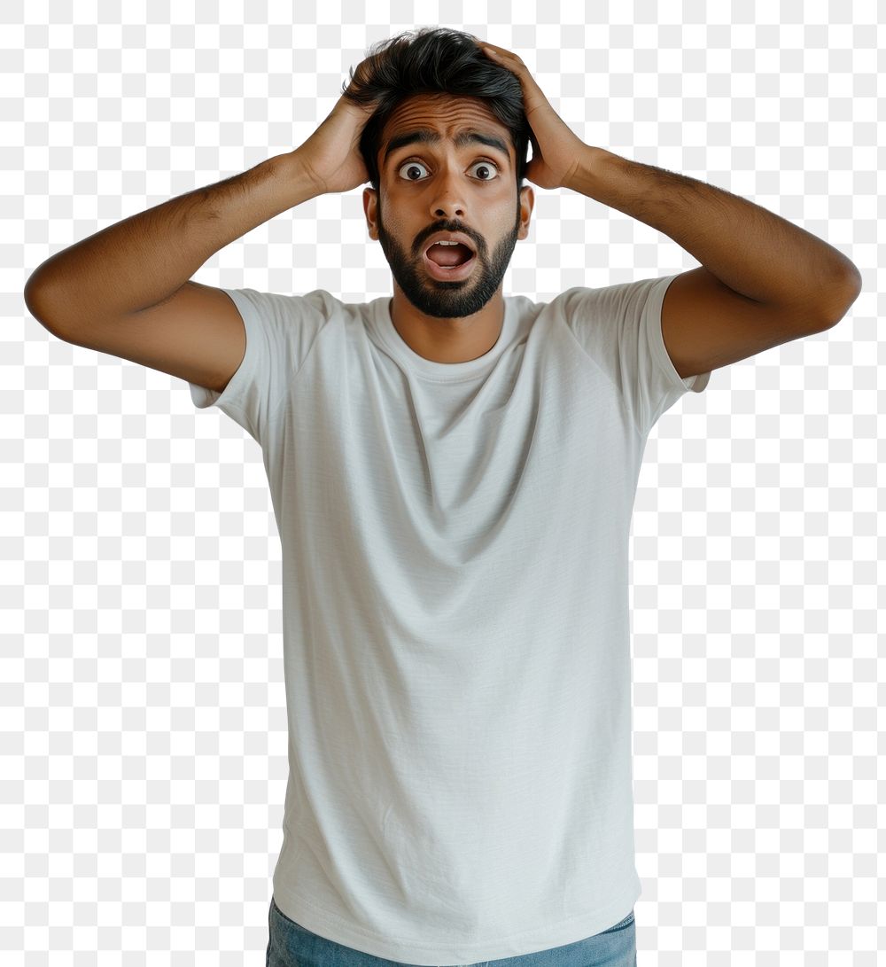 PNG Surprised Indian man head | Premium PNG - rawpixel