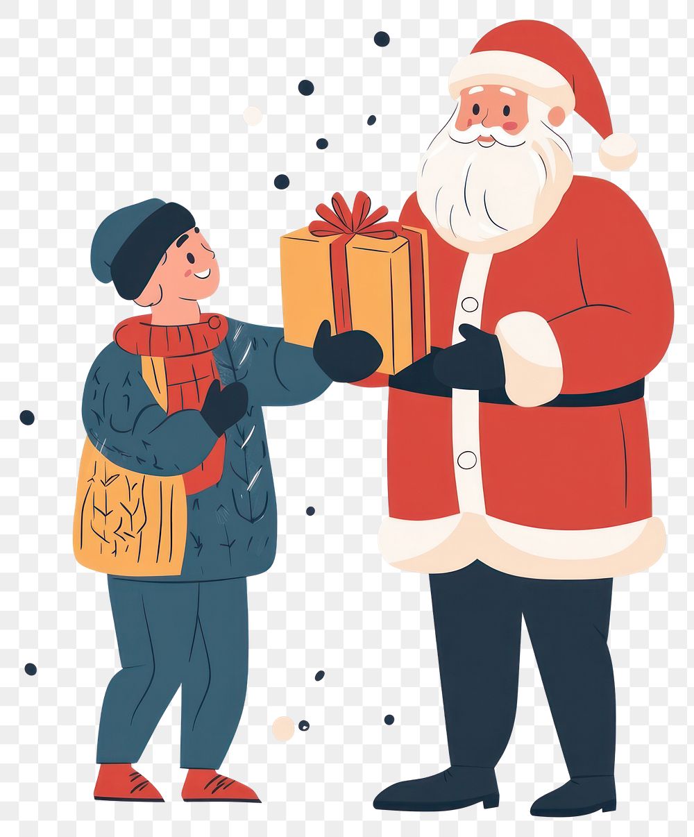 PNG Santa giving gift illustration | Free PNG - rawpixel