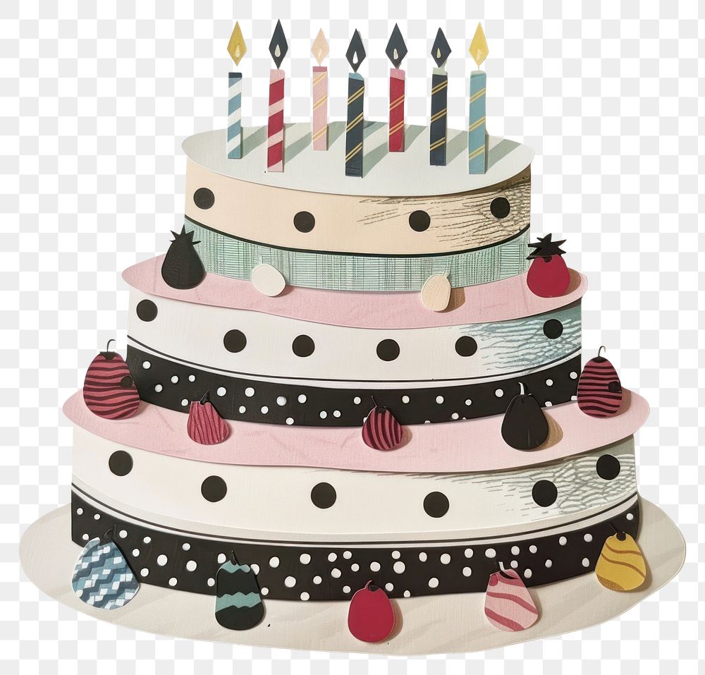 PNG Birthday cake paper collage | Free PNG - rawpixel