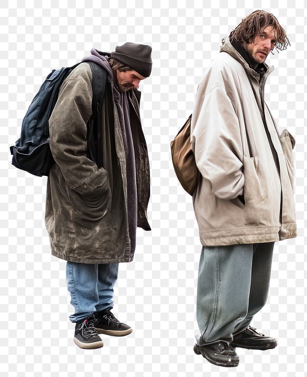PNG Homeless backpacks clothing jackets. | Free PNG - rawpixel