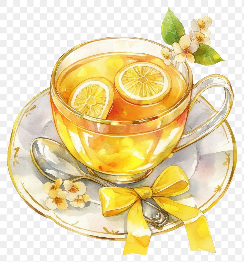 PNG Yellow coquette lemon tea | Free PNG - rawpixel