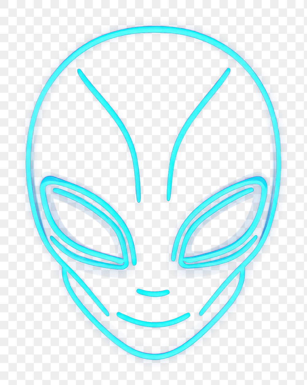 PNG Alien face icon neon | Free PNG - rawpixel