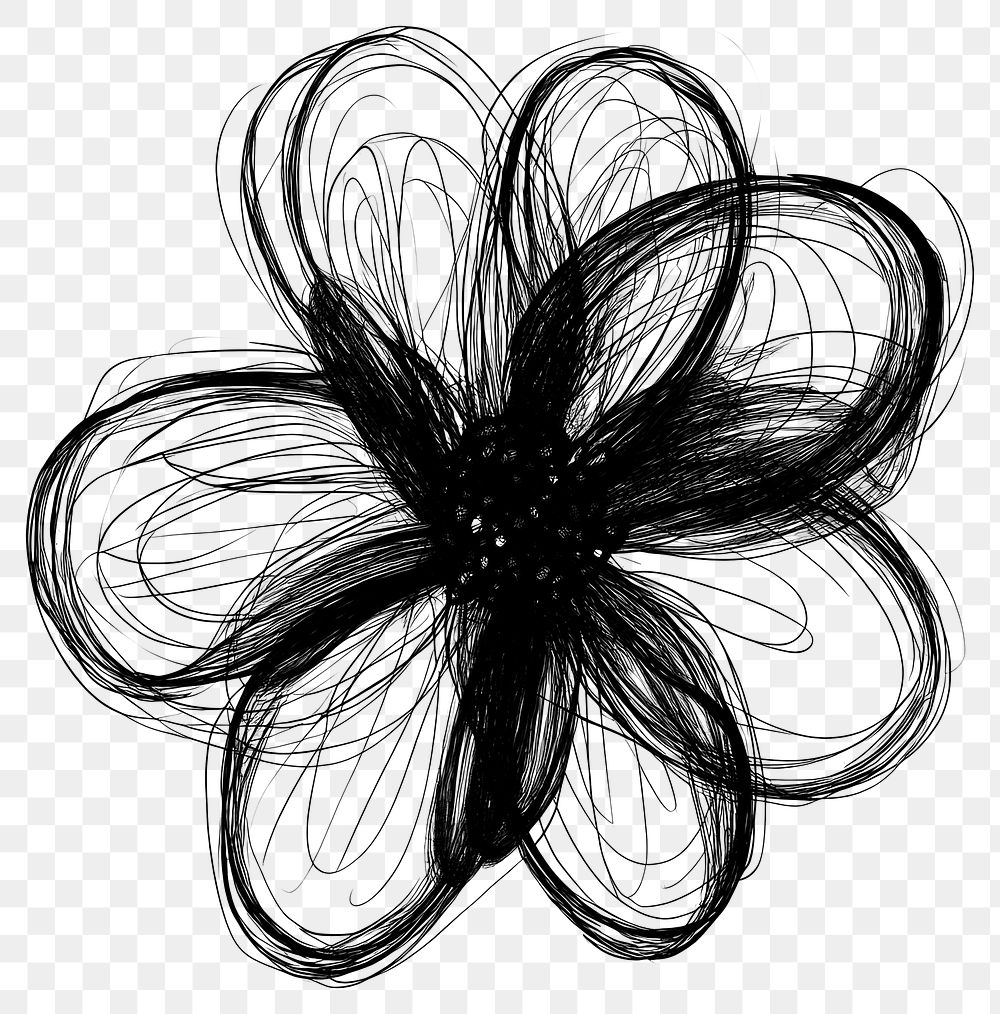 PNG Flower scribble abstract drawing | Premium PNG - rawpixel