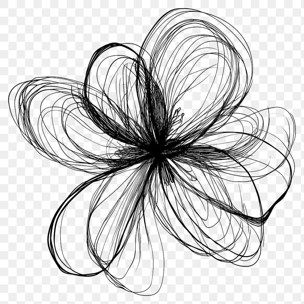 PNG Simple flower scribble abstract | Free PNG - rawpixel