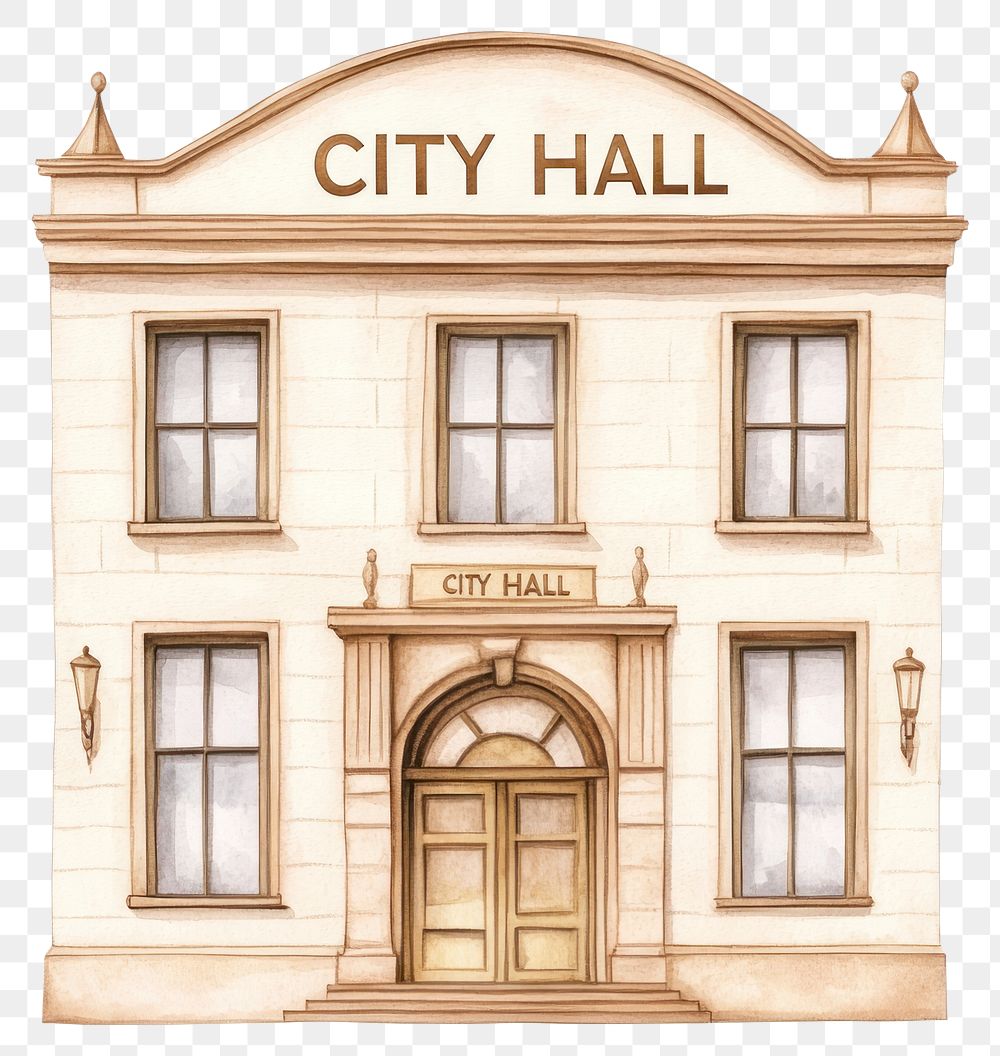 PNG Cream classic City hall | Free PNG - rawpixel