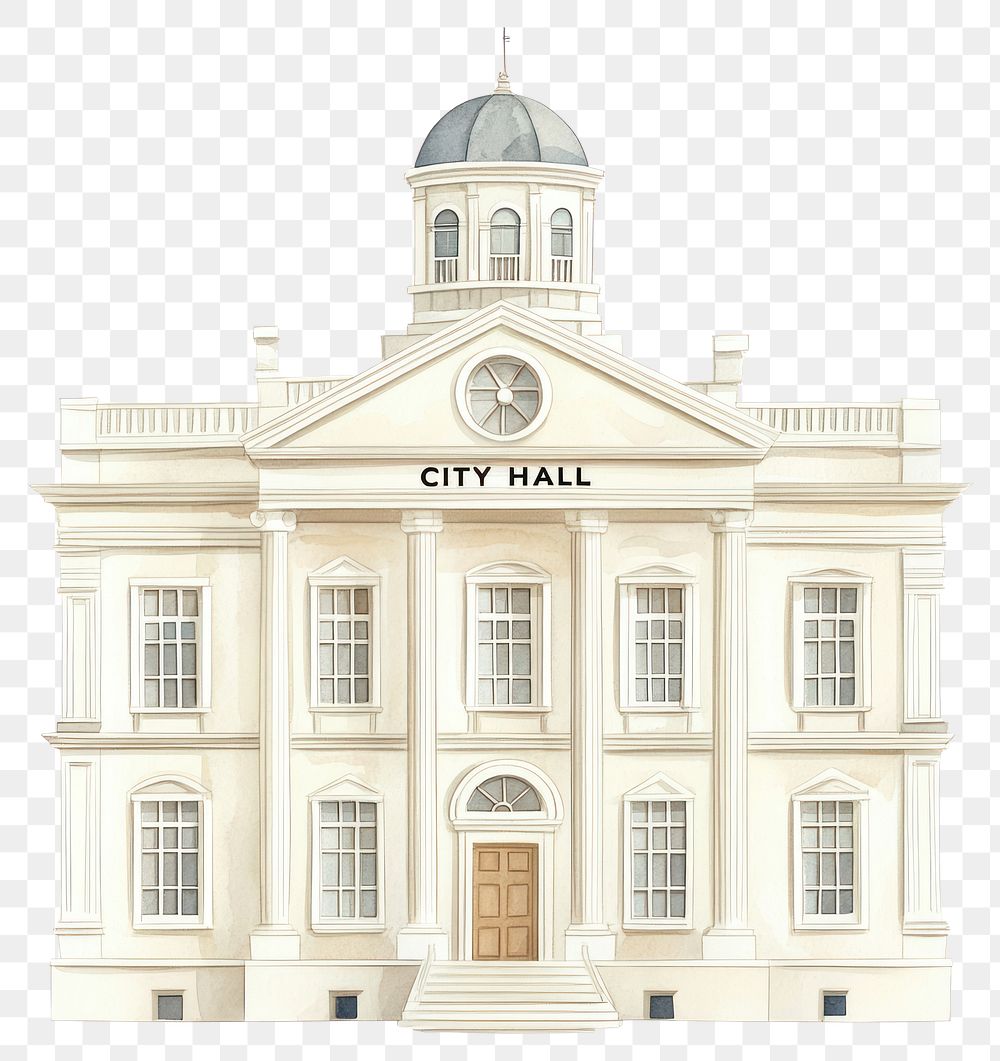 PNG Cream classic city hall | Free PNG - rawpixel