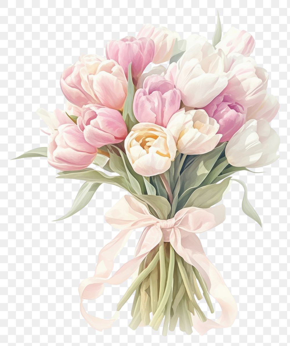PNG Pastel coquette Tulips bouquet | Premium PNG - rawpixel