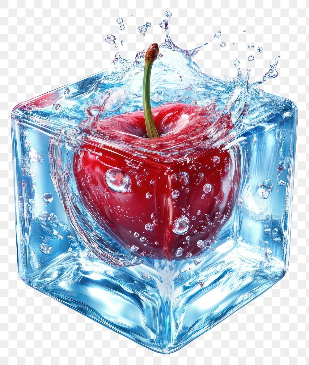 PNG Red cherry ice splash | Premium PNG - rawpixel