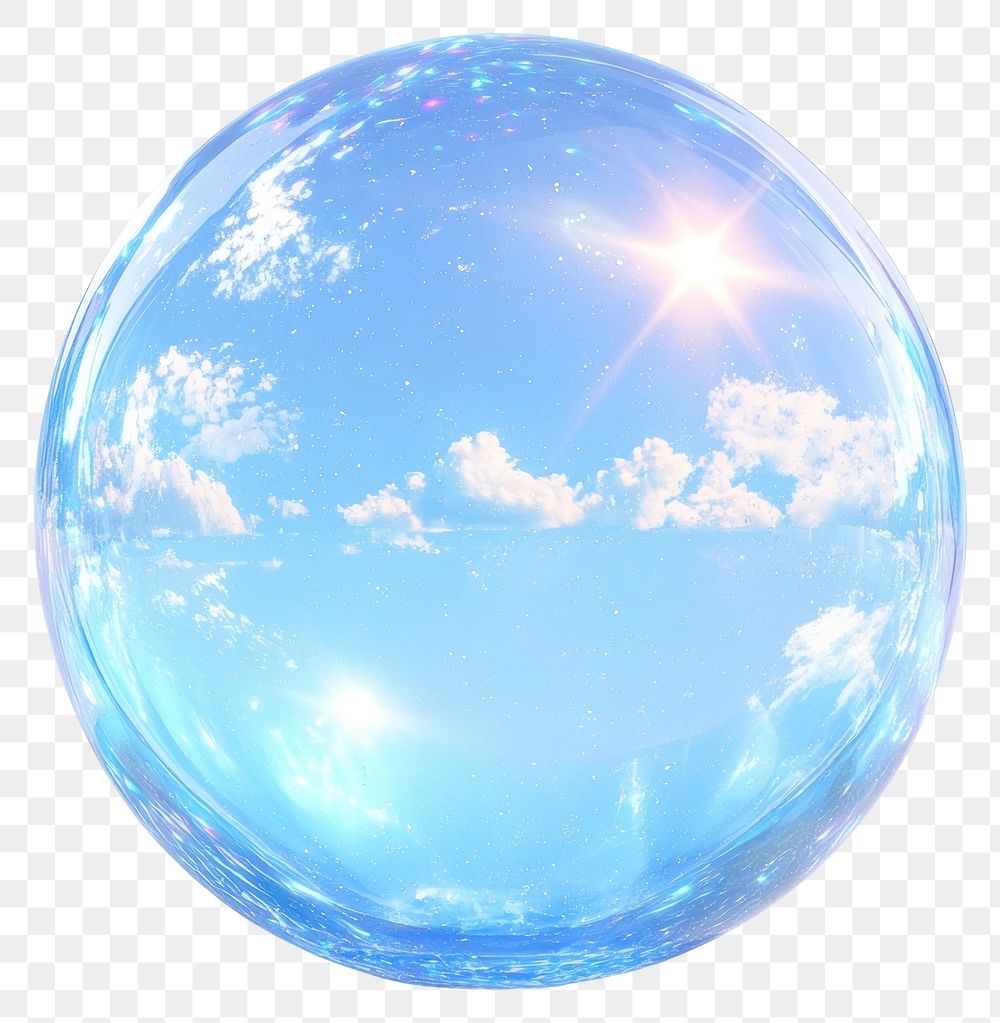 PNG Blue glossy bubble sphere | Free PNG - rawpixel