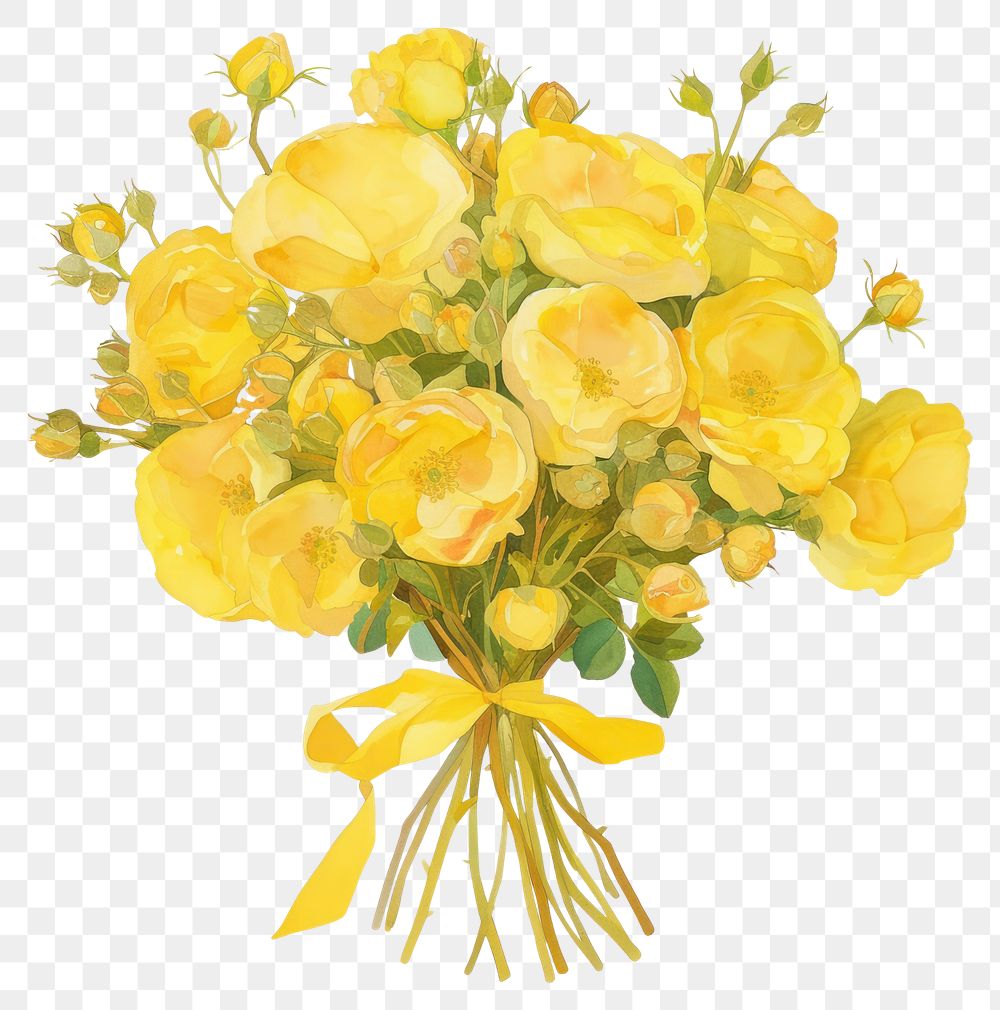 PNG Yellow coquette Rose bouquet | Free PNG - rawpixel
